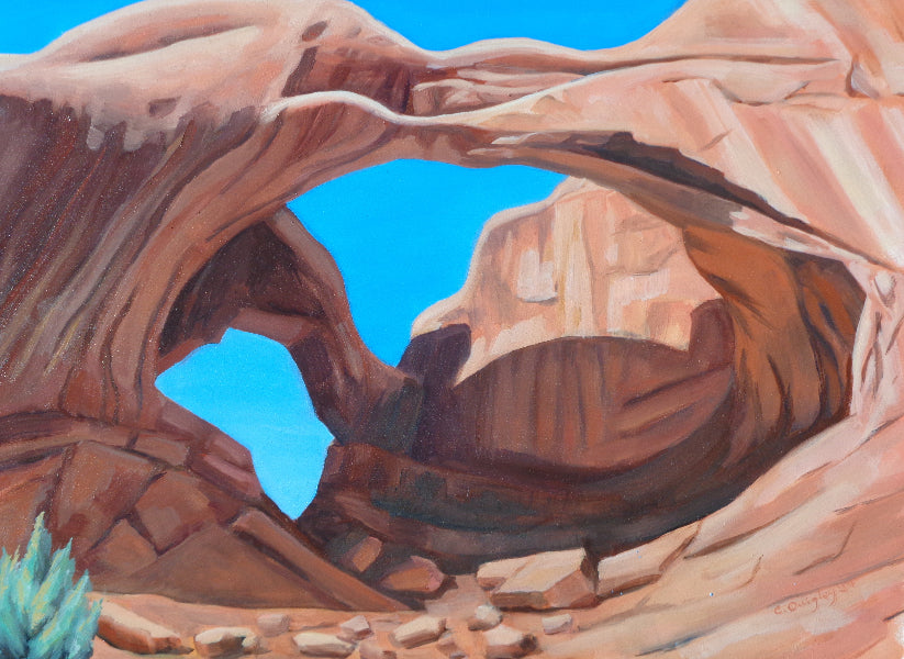 Double Arch Oil 11 X 14 Matted Print – Canyonlands Natural History ...