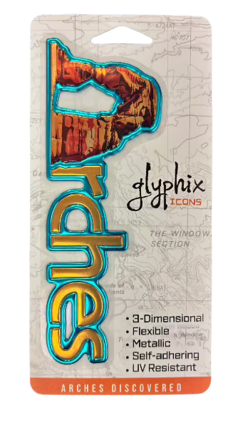 Arches Gold Glyphix Icon Sticker – Canyonlands Natural History Association